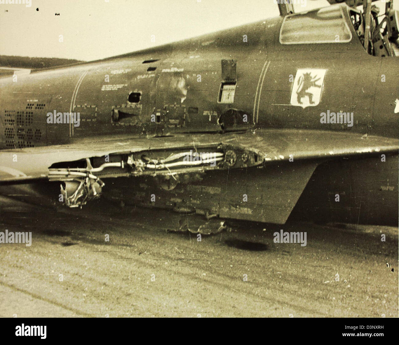 The F-84, a jet aircraft used by the U.S. Air Force, was involved in an ...