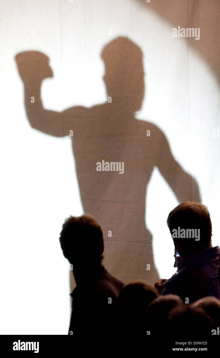 The shadow of the German professional boxer Felix Sturm photographed ...