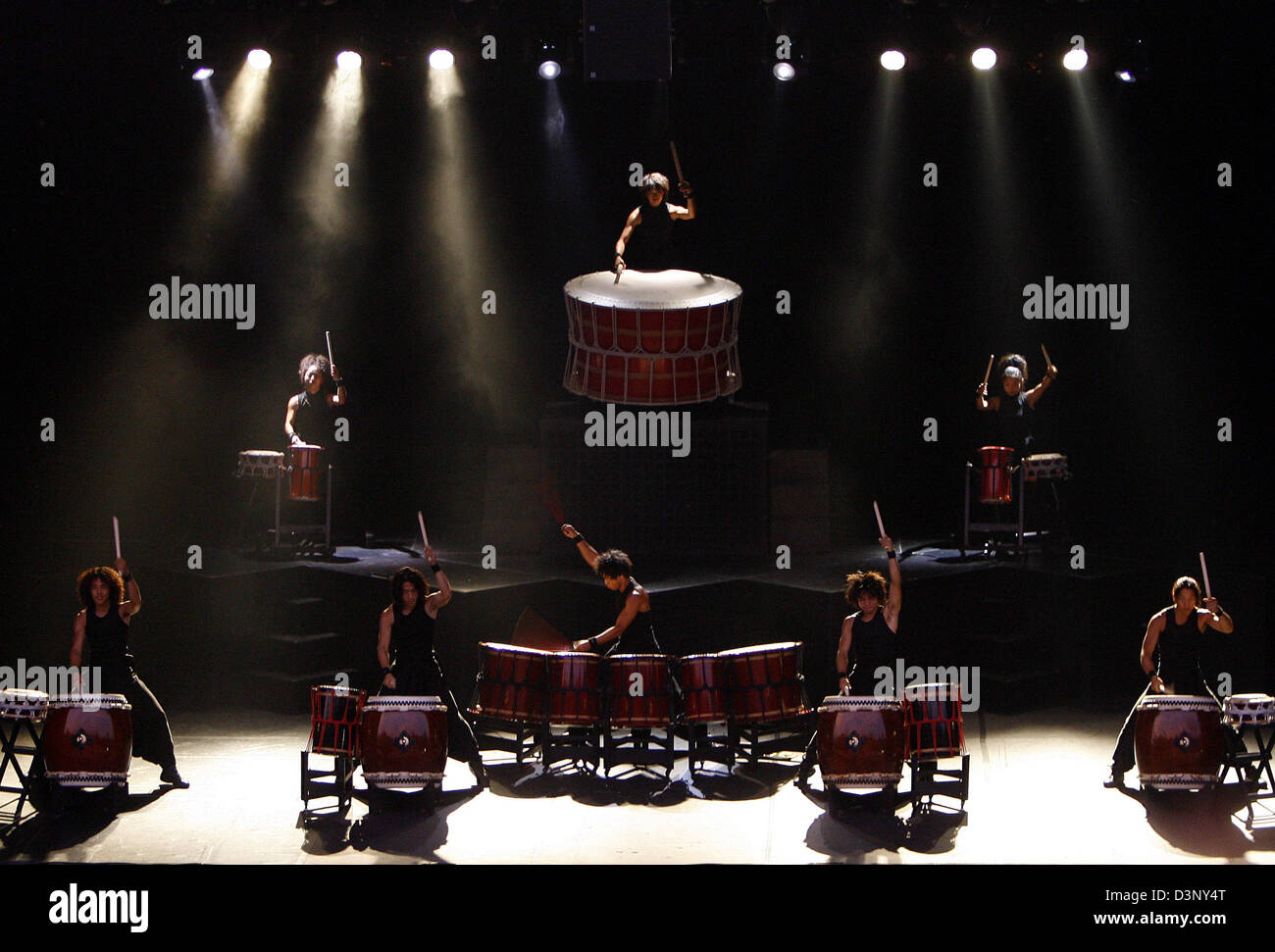 The band Yamato - The Drummers of Japan perform on the 'Seebuehne ...