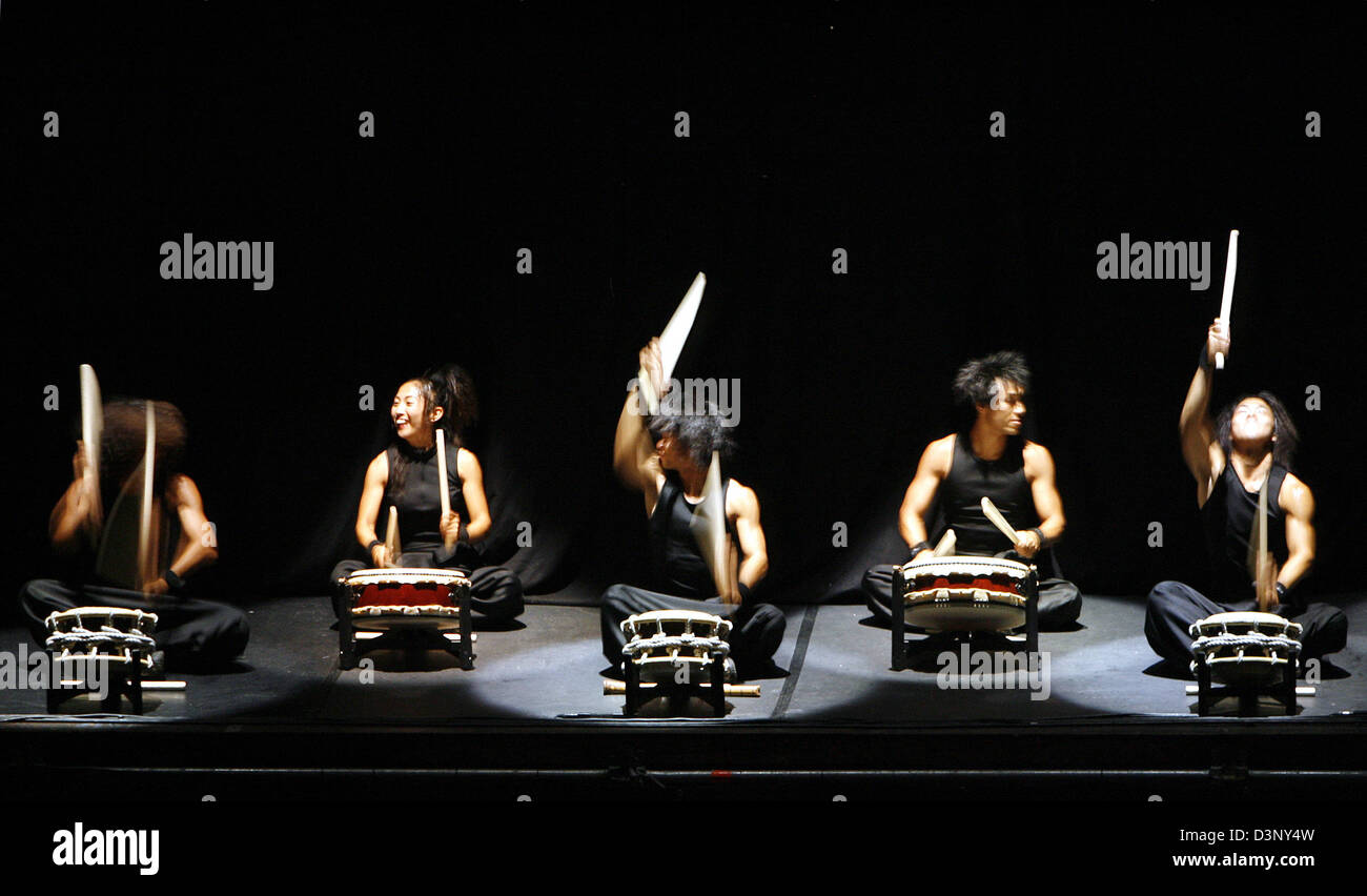 The band Yamato - The Drummers of Japan perform on the 'Seebuehne ...