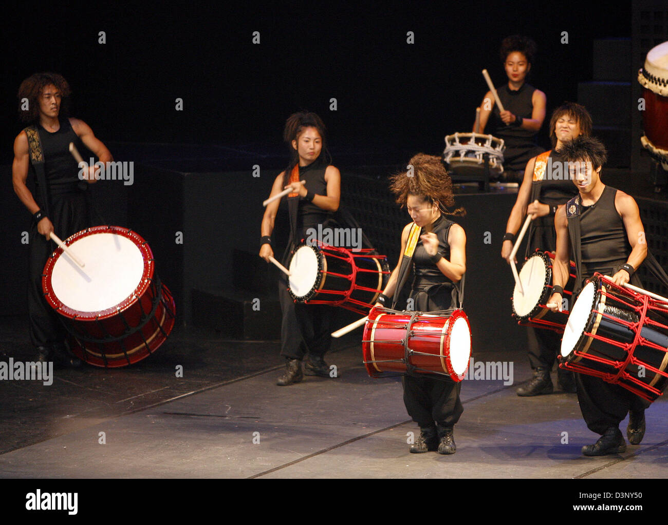 The band Yamato - The Drummers of Japan performs on the 'Seebuehne ...