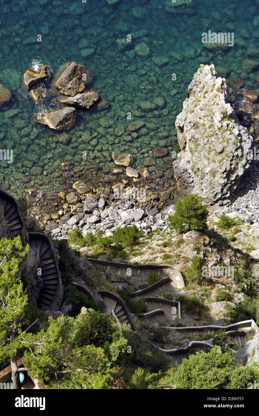 The picture shows a typical staircase which leads to a hidden bay in ...