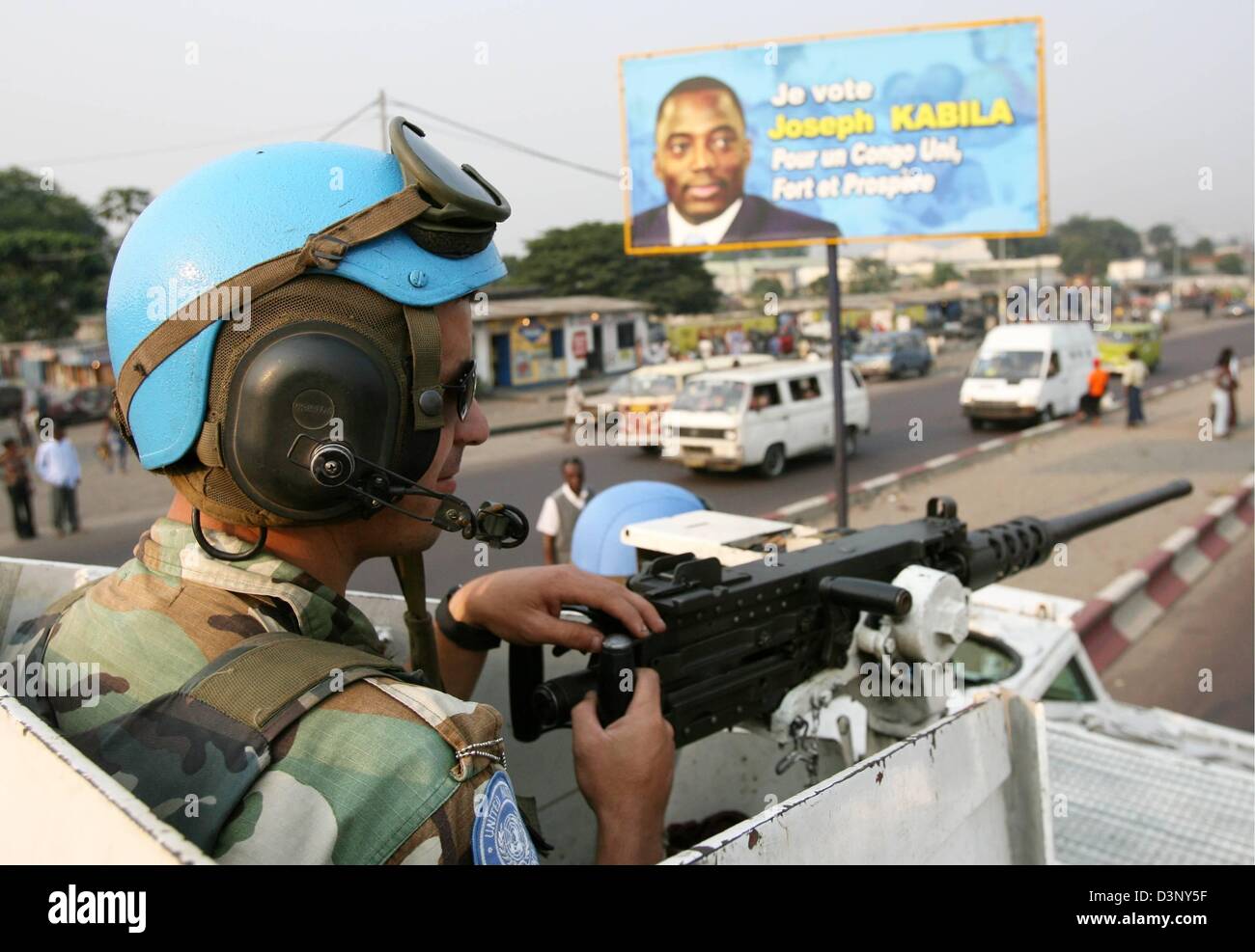 UN soldiers from Paraguay belonging to the UN force 'Monuc' patrol ...