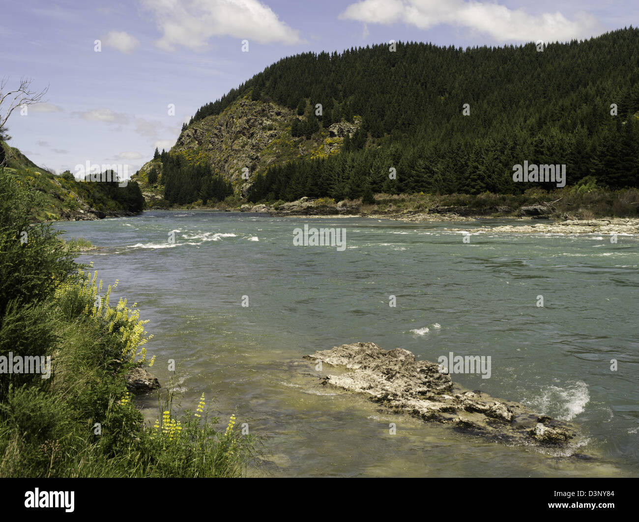 View of the Clutha River, from the east bank, near Beaumont, New ...