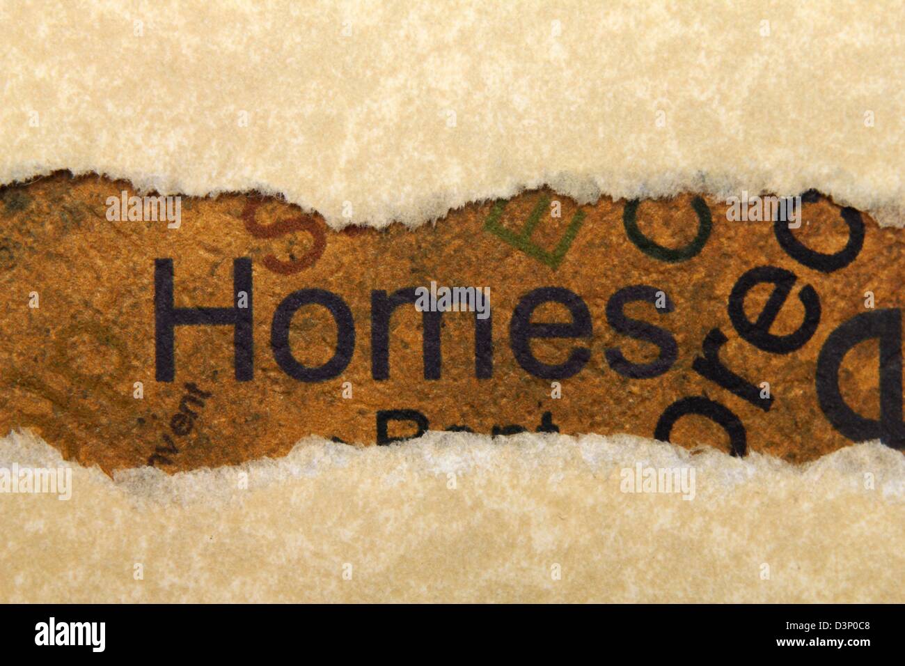 Homes text on grunge paper Stock Photo - Alamy