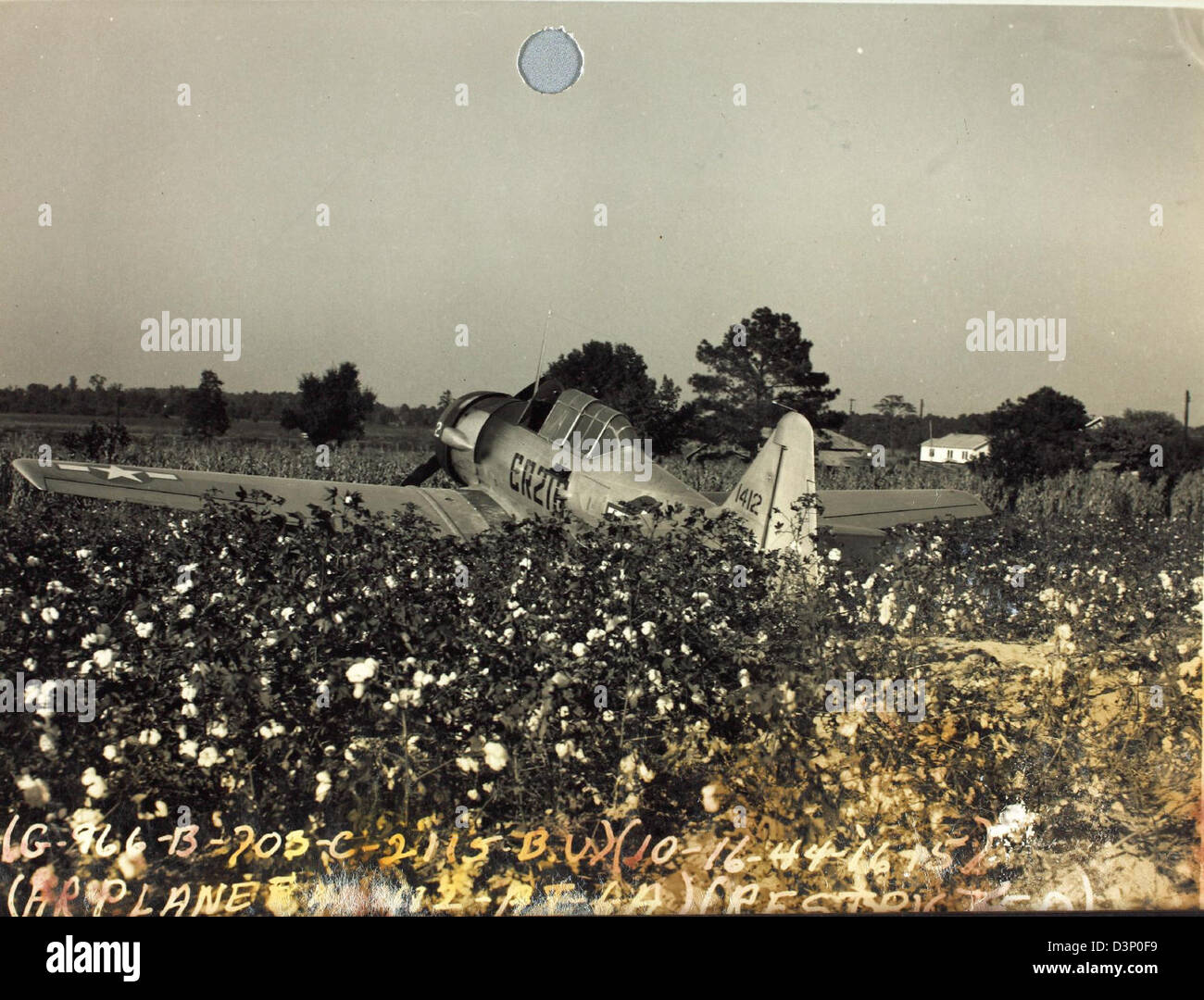 This image documents a 1940s aircraft accident involving a North ...