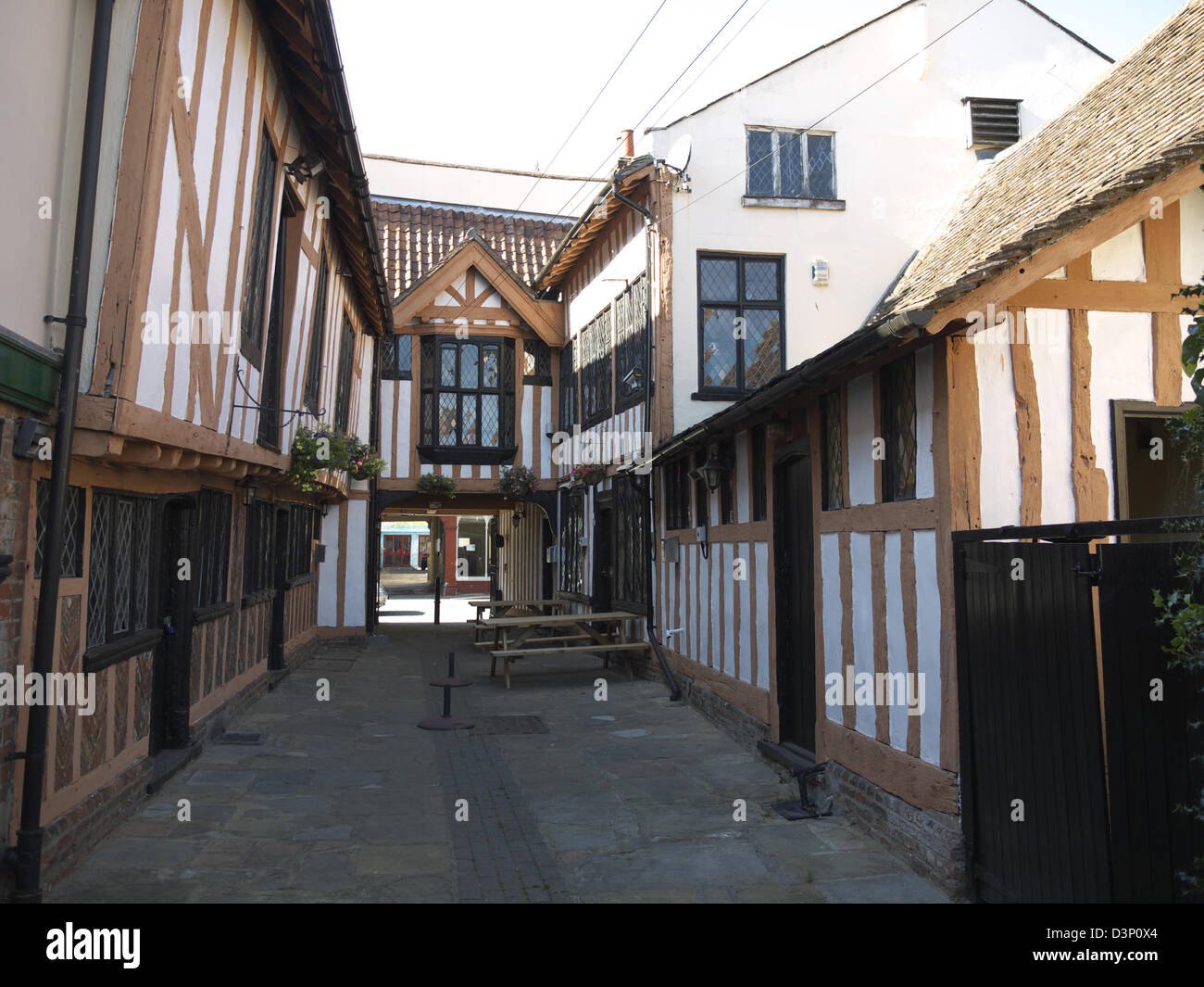 Old timber-framed Tudor buildings, Ipswich, Suffolk Stock Photo - Alamy