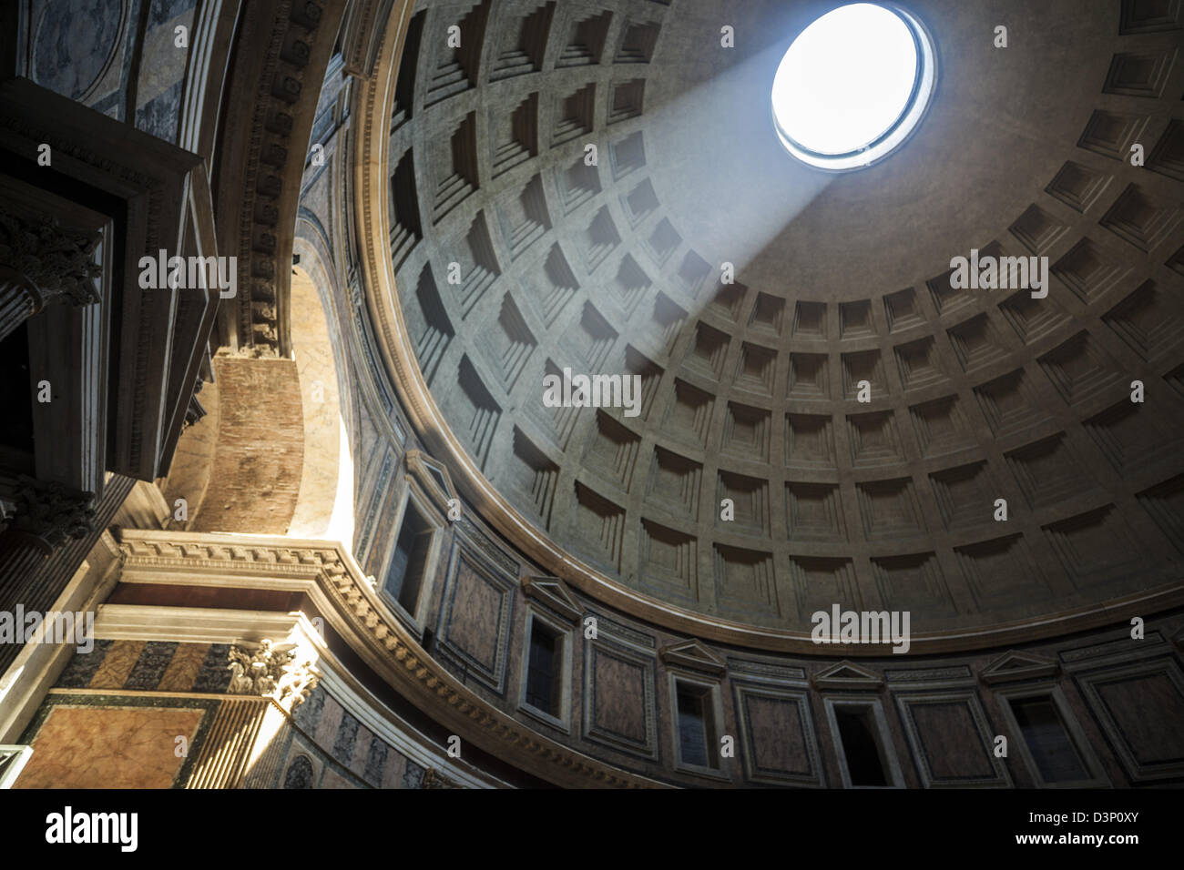 The widest masonry dome in Europe with a shat of sunlight through the ...