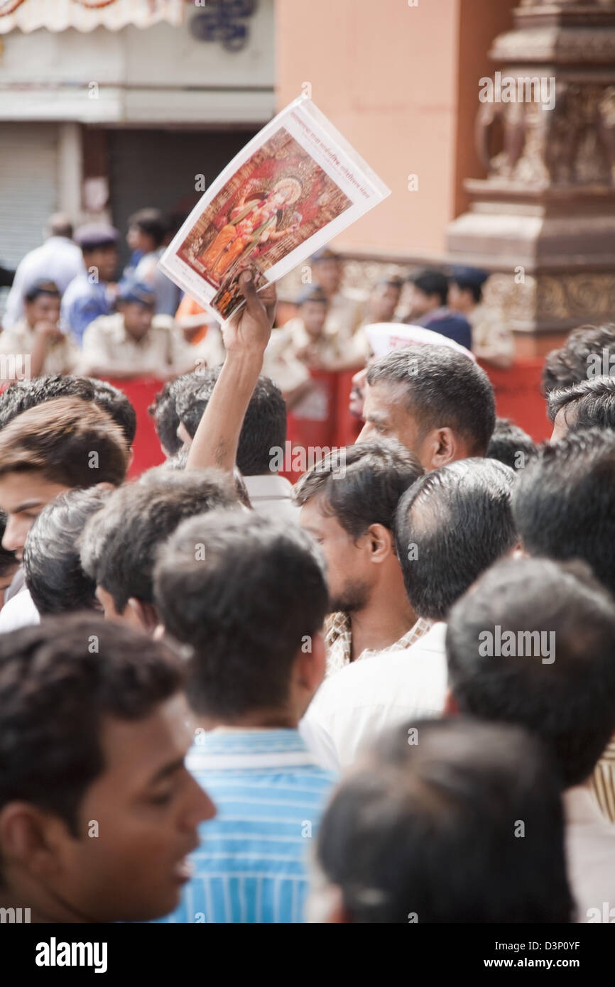People at a temple during religious procession, Mumbai, Maharashtra ...