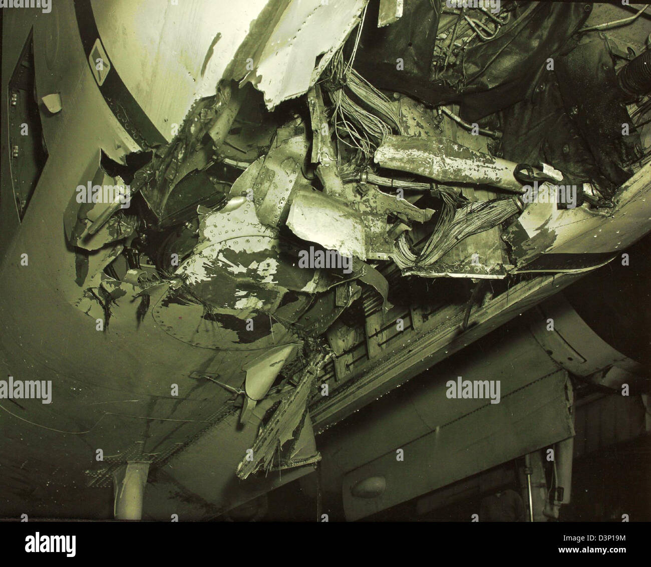 A photograph documenting an aircraft accident involving the S2A/S2F-1 ...