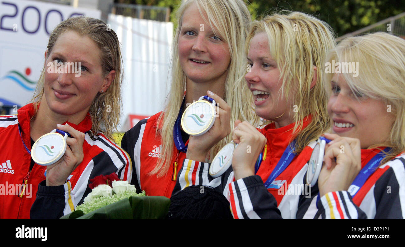 German swimmer (L-R) Daniela Goetz, Petra Dahlmann, Annika Liebs and ...