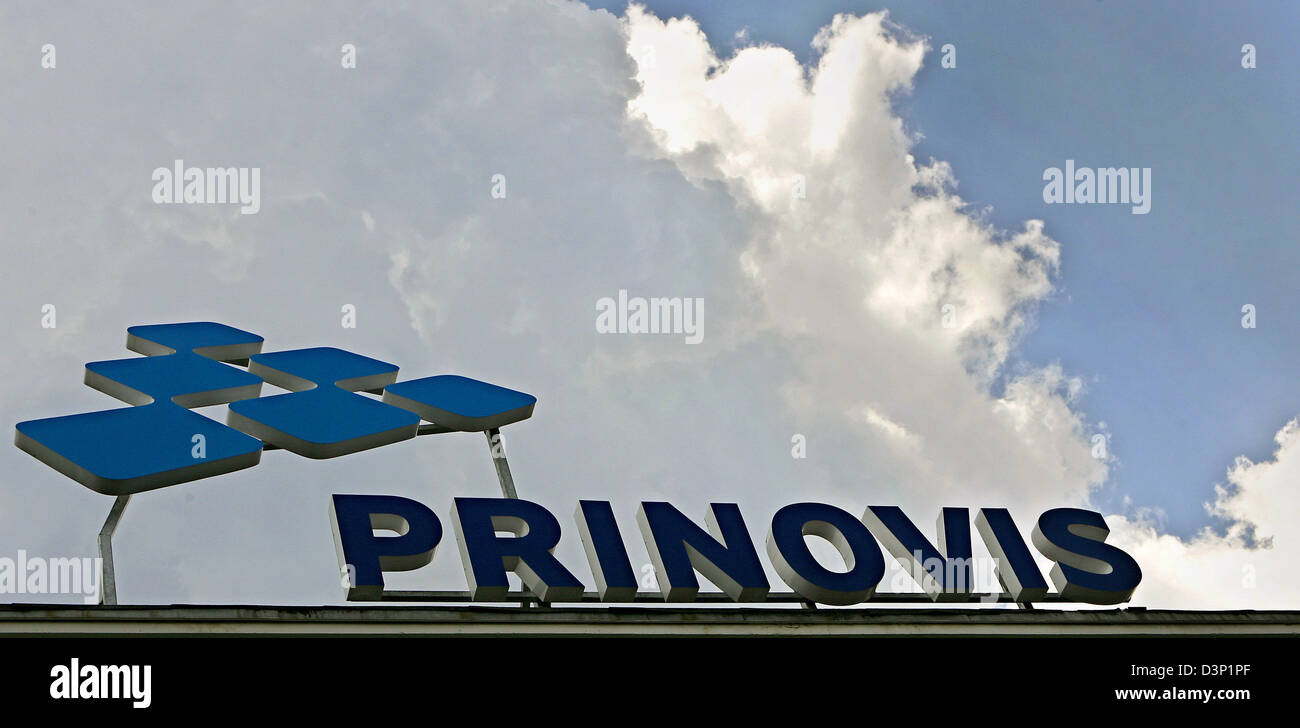The picture shows the company's logo at the Prinovis printing plant in ...