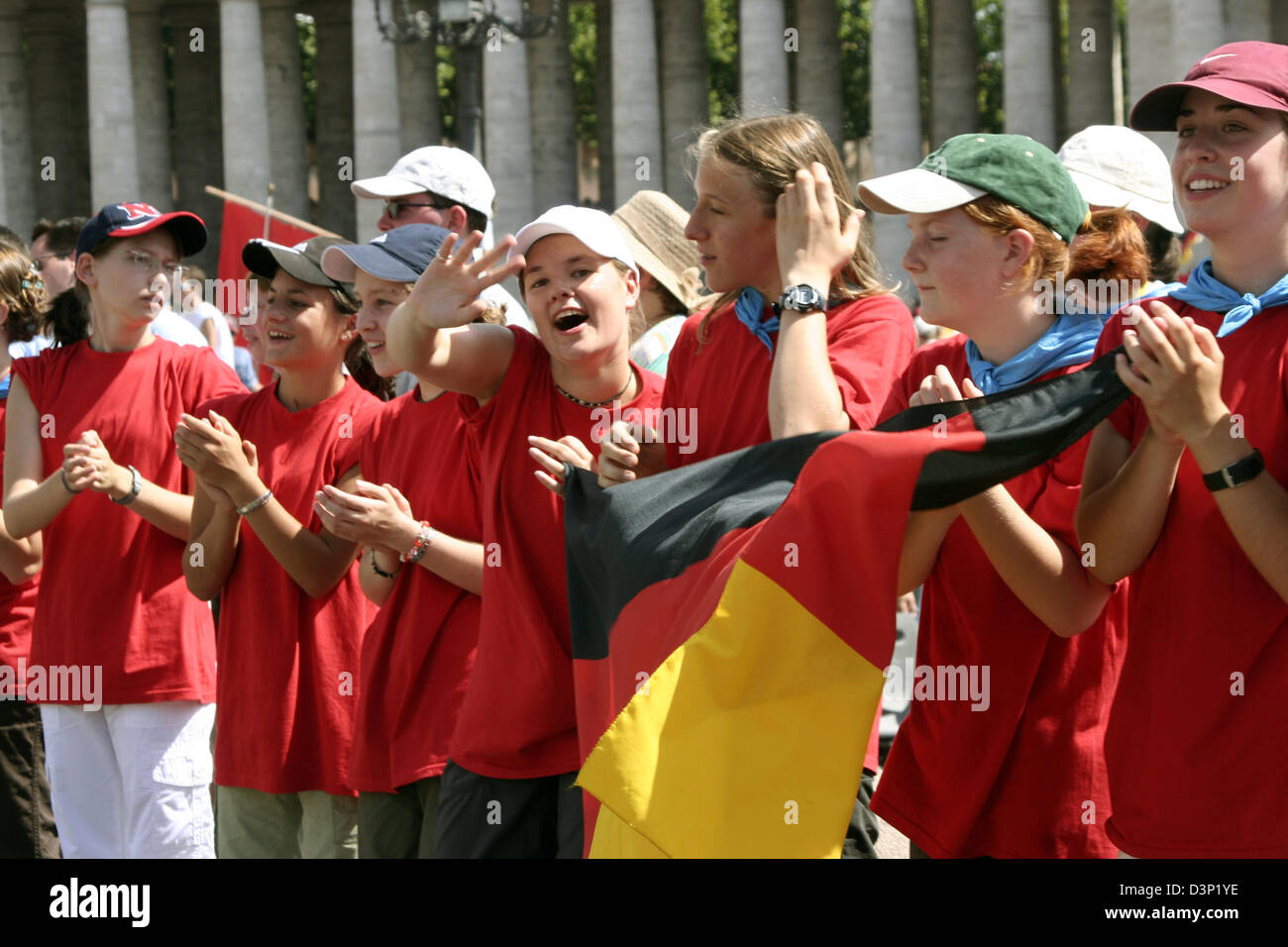 German pilgrims crowd on St. Peter's Square in Vatican City, Vatican ...