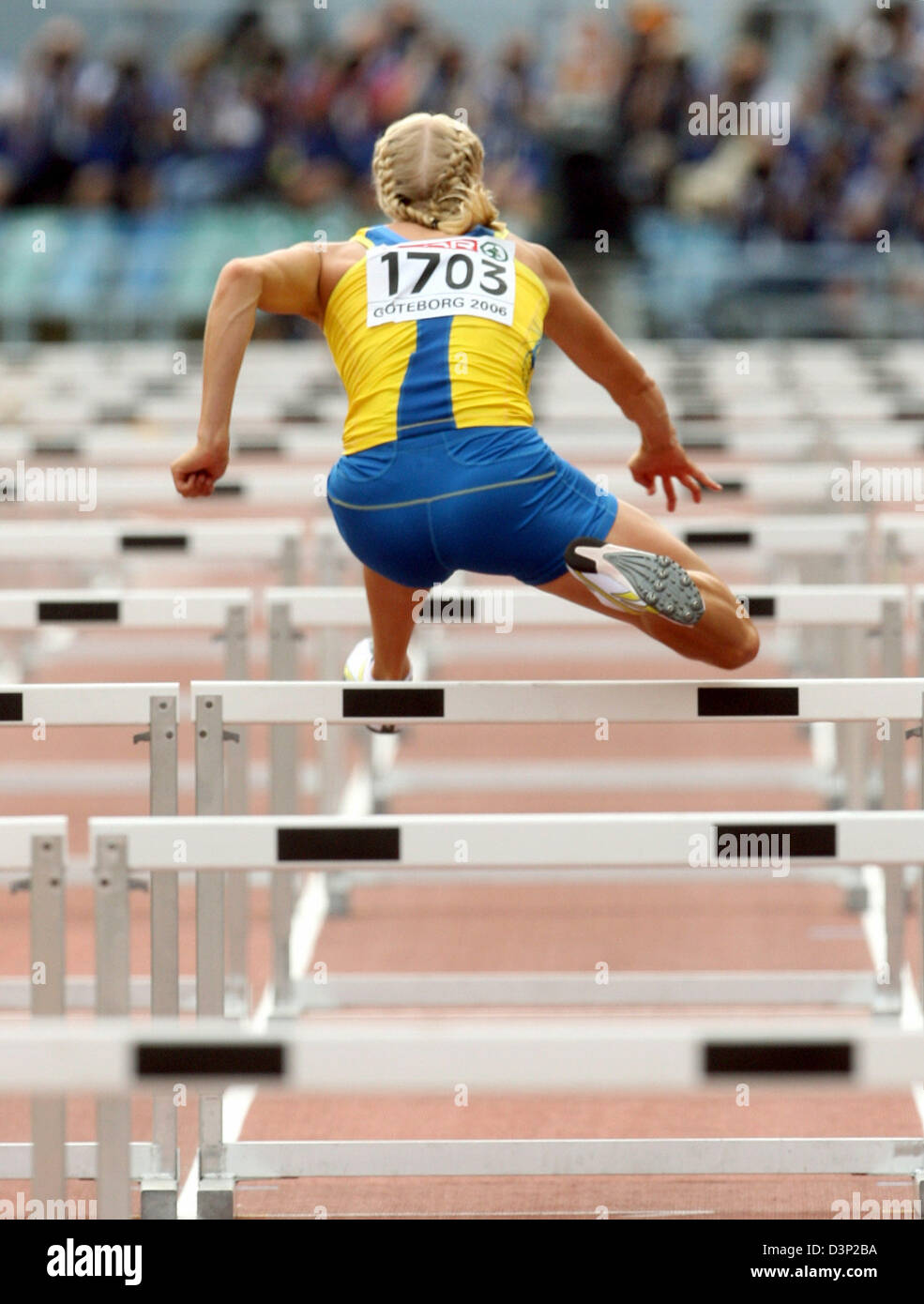 Swedish heptathlete Carolina Kluft is pictured during the 100 metres ...