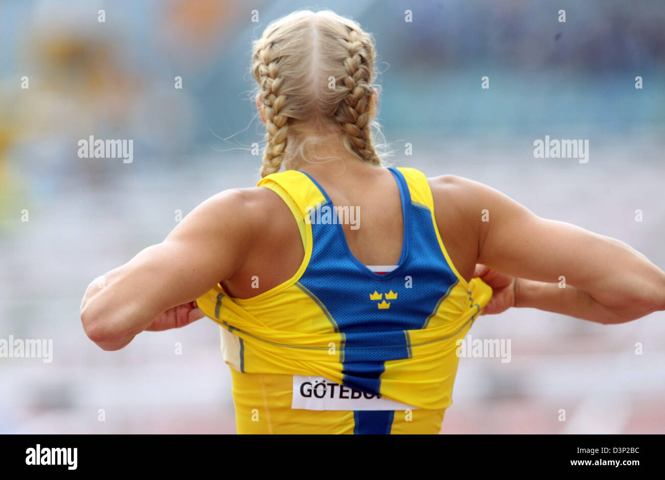 Swedish heptathlete Carolina Kluft is pictured prior to the 100 metres ...
