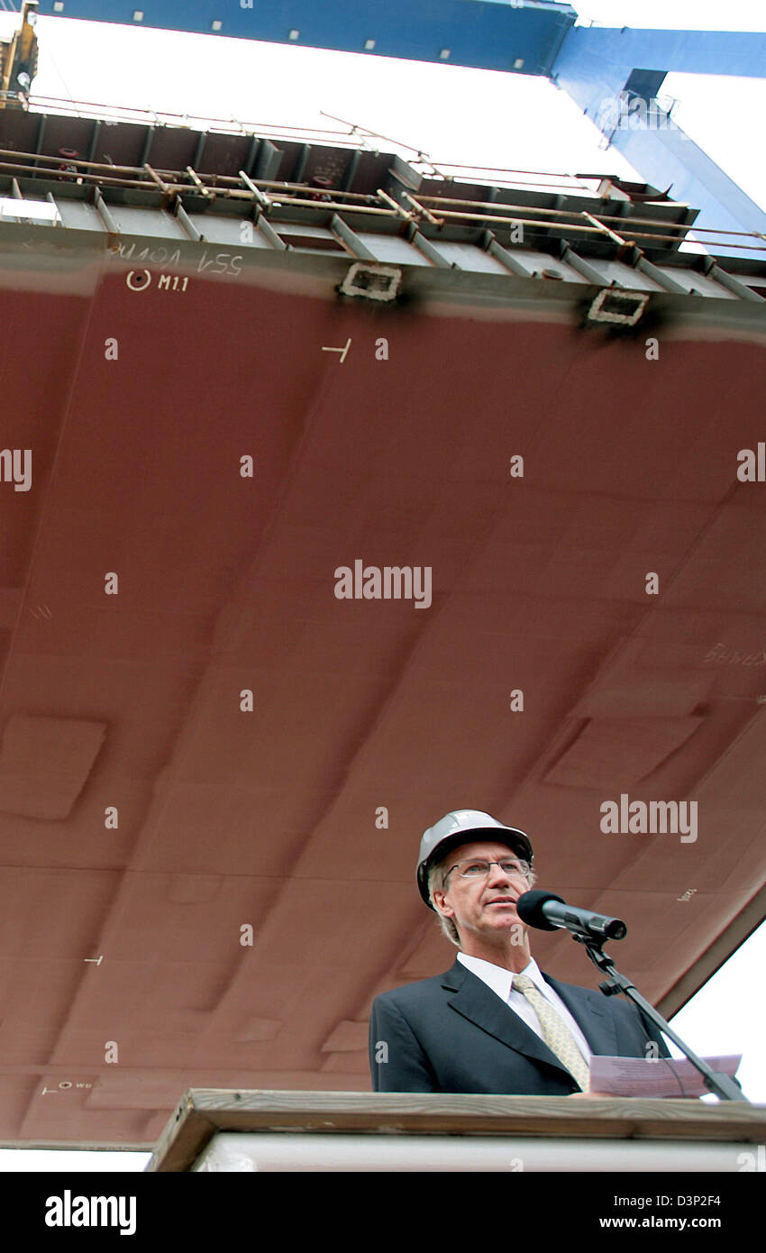 Color Line shipping company owner Olav Nils Sunde holds a speech for ...