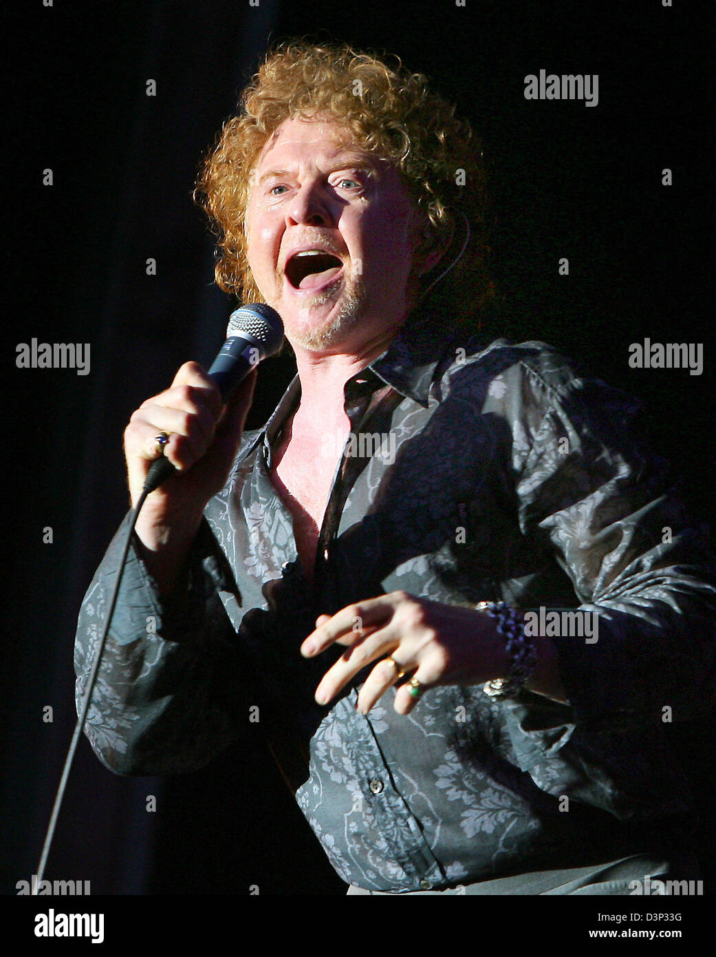 Mick Hucknall, lead singer of the British soul-pop band 'Simply Red ...