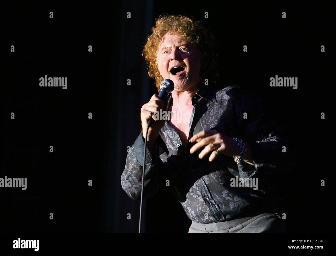 Mick Hucknall, lead singer of the British soul-pop band 'Simply Red ...
