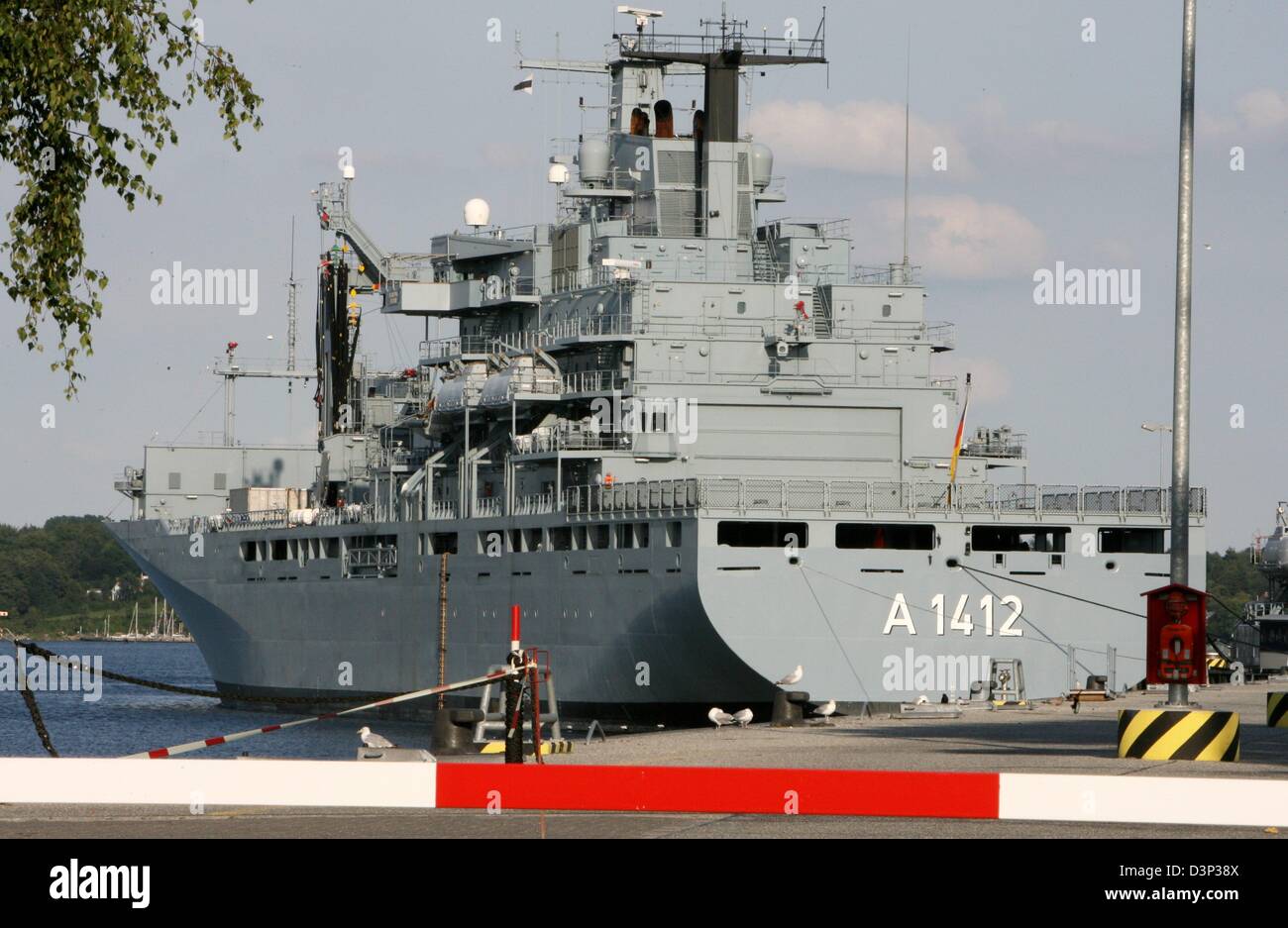 The troops supplier ship A1412 Frankfurt am Main pictured at the ...