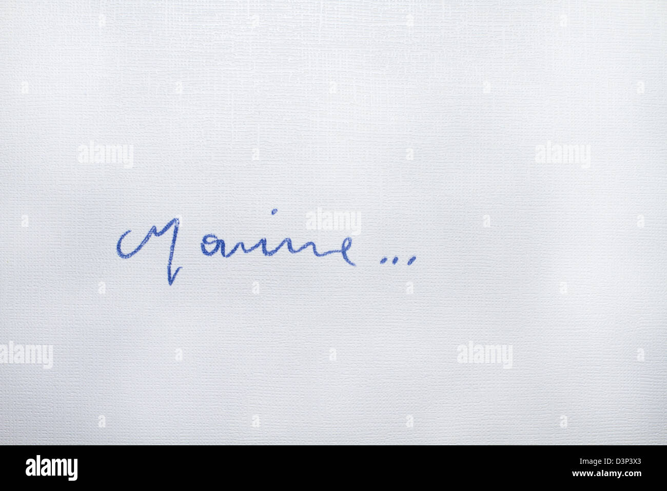 Handwriting blue colour color hi-res stock photography and images - Alamy