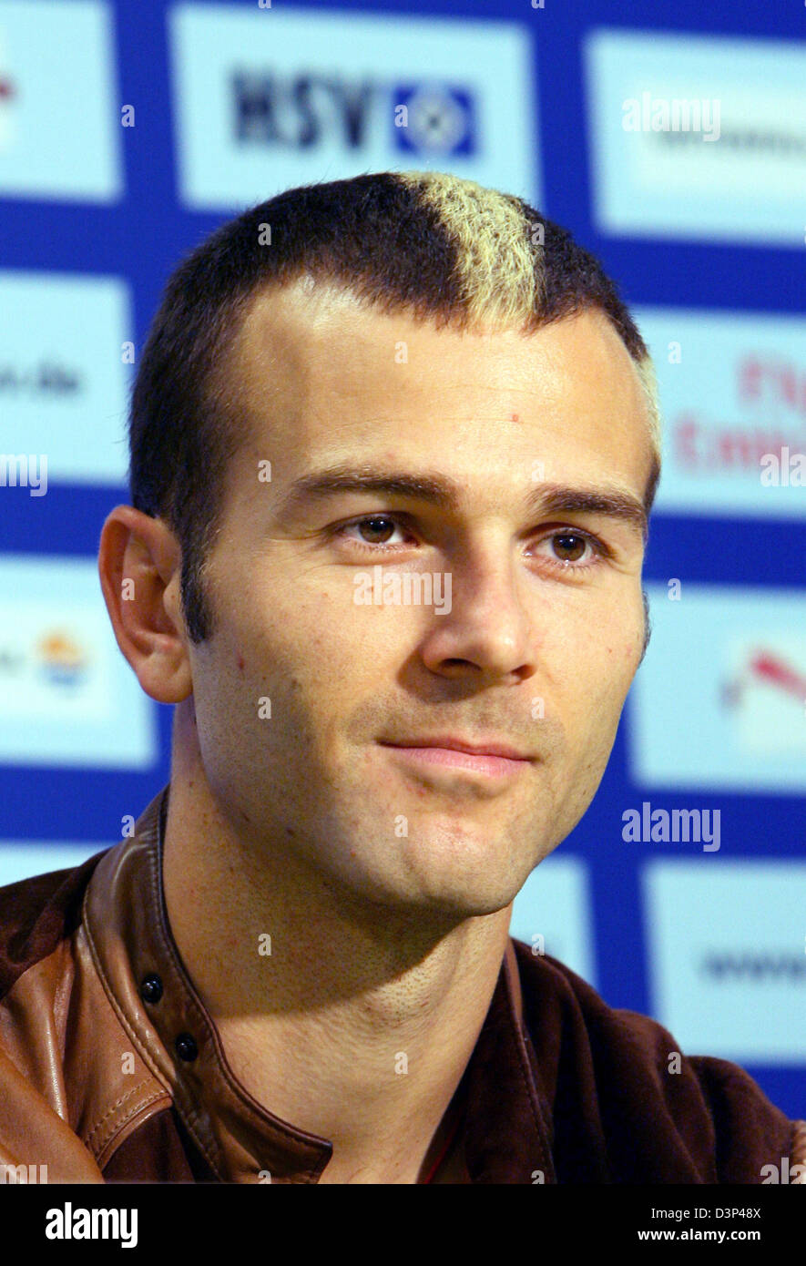 Serbian striker Danijel Ljuboja shown during his presentation press ...