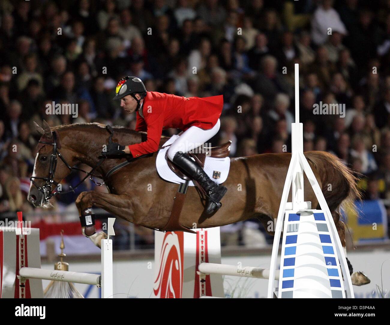 The picture shows German rider Ludger Beerbaum and his horse 'L'Espoir ...
