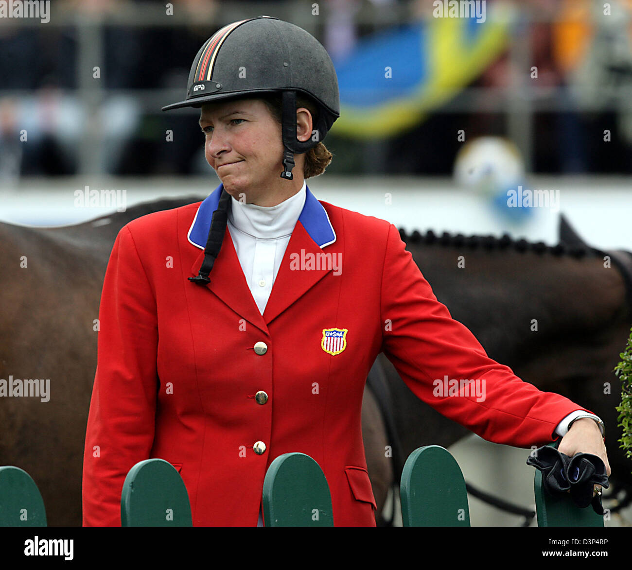 Silver medal winning US show jumper Beezie Madden follows the Jumping ...