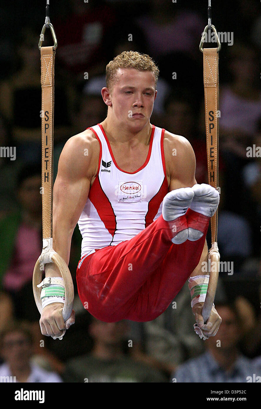 The photo shows Fabian Hambuechen during the rings competition of the ...
