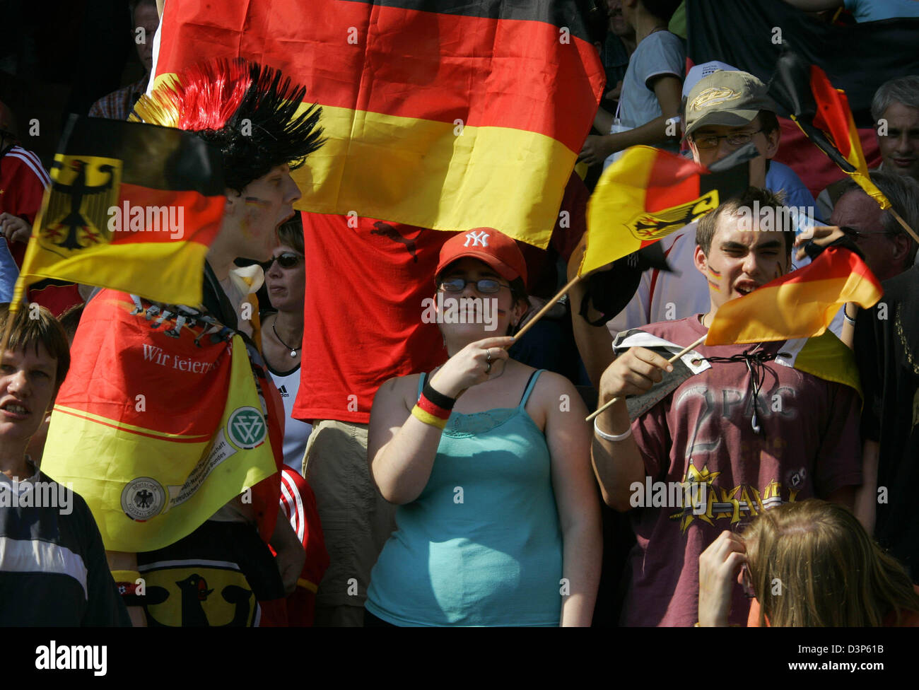 German fans cheer the team during the INAS-FID Football World Cup for ...