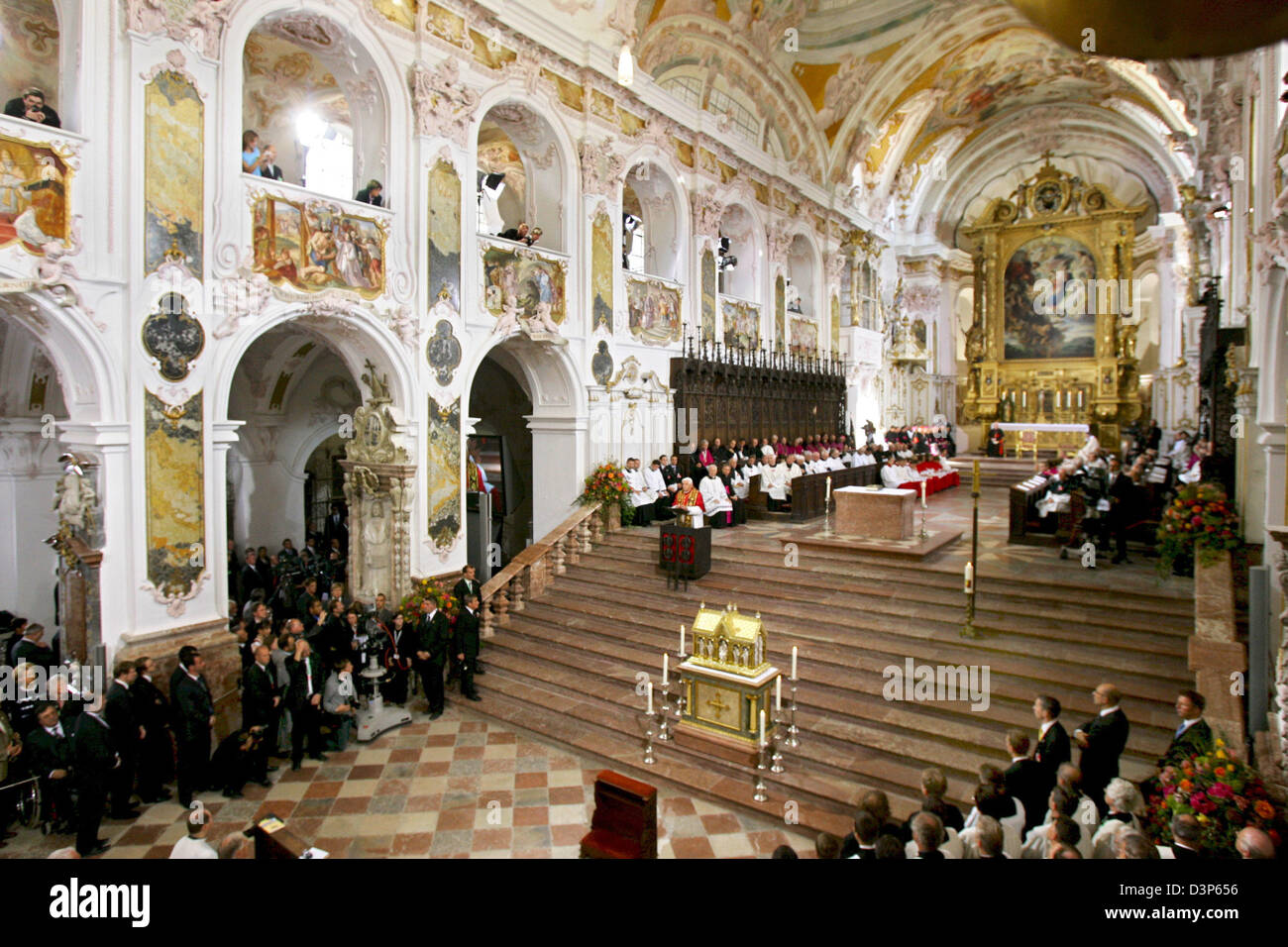 Pope Benedict XVI is pictured in Freising Cathedral (also called St ...