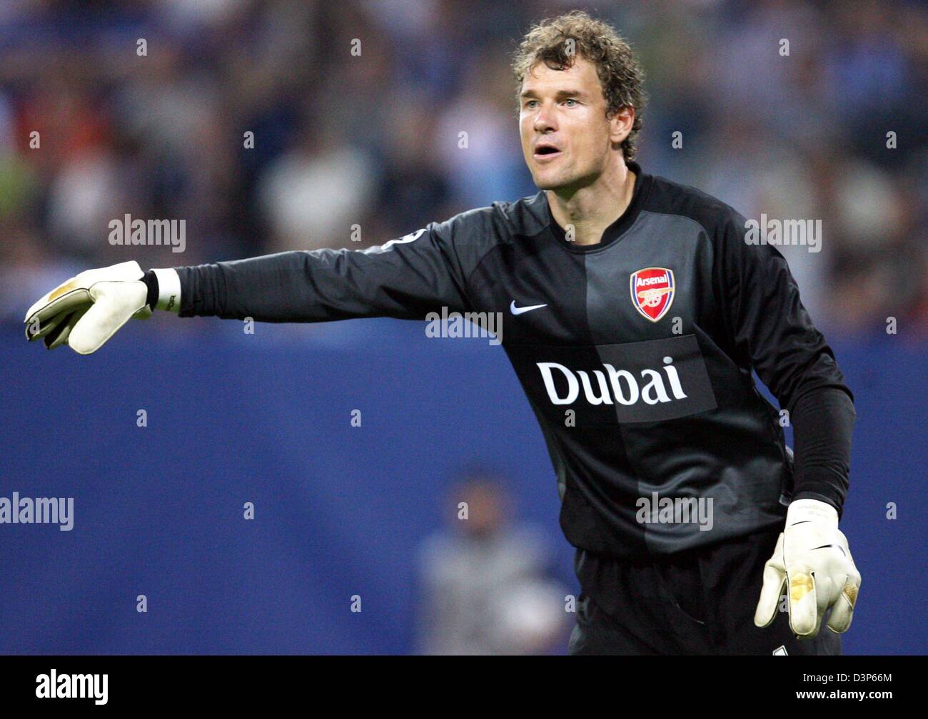 German goalkeeper Jens Lehmann of FC Arsenal London shown inaction ...