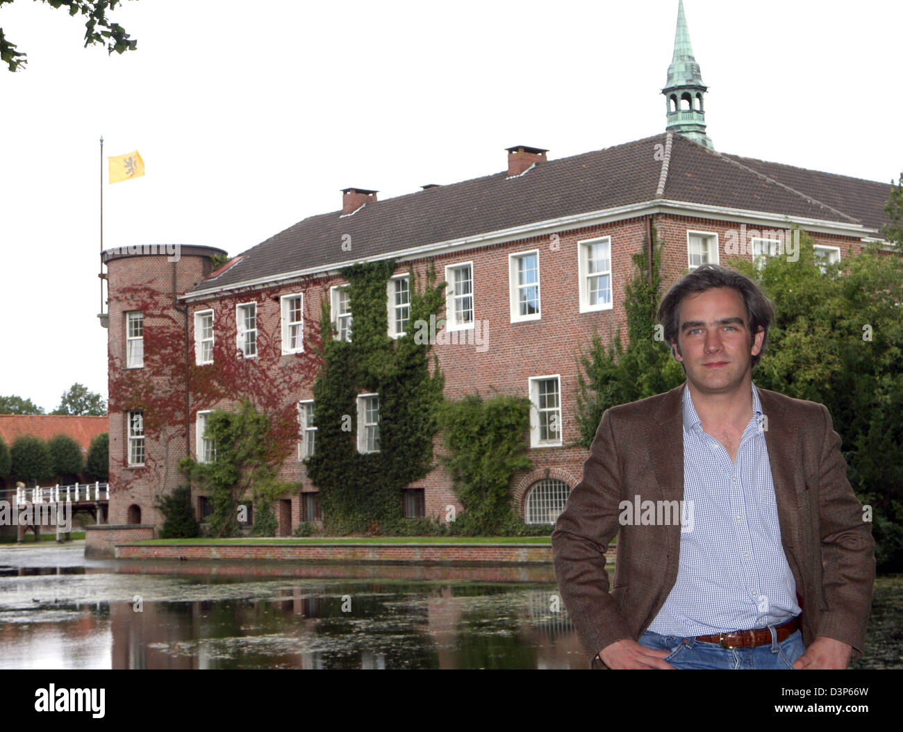 Tido Count to Inn- and Knyphausen stands in front of his castle set on ...