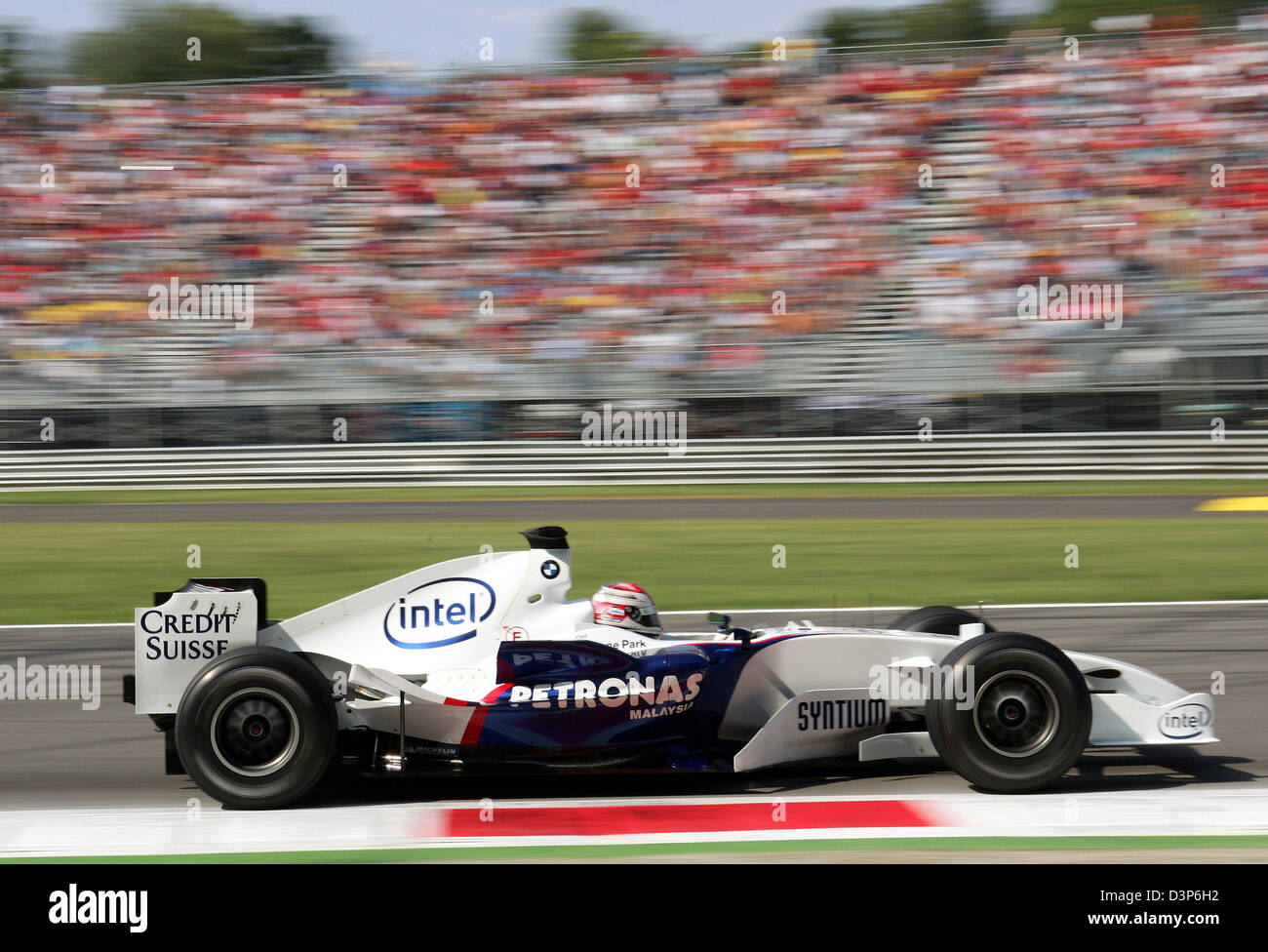 Polish Formula One driver Robert Kubica of BMW Sauber F1 team steers ...