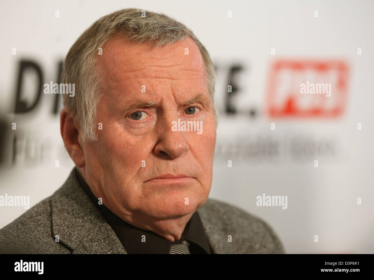 Chairman of the Left Party Lothar Bisky pictured at a press conference ...