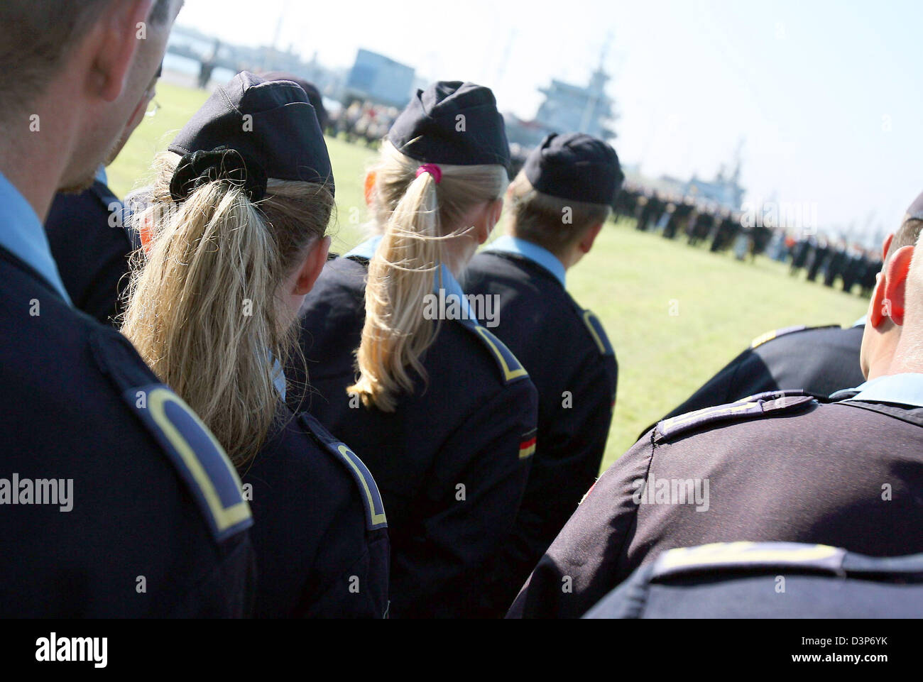 Marines are pictured during a leave-taking ceremony of the German navy ...