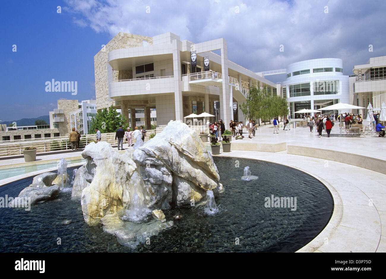 Asia-inspired boulder fountain, Getty Center, Los Angeles, California ...