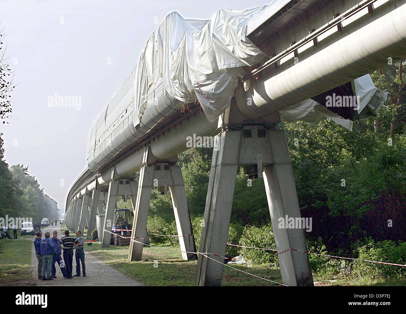 The wreck of the maglev train which crashed on 21 September 2006 is ...