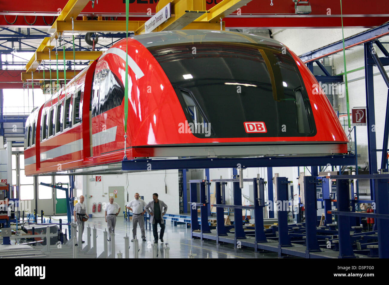 - The bow section of the Transrapid train 'TR 09' sways through the ...