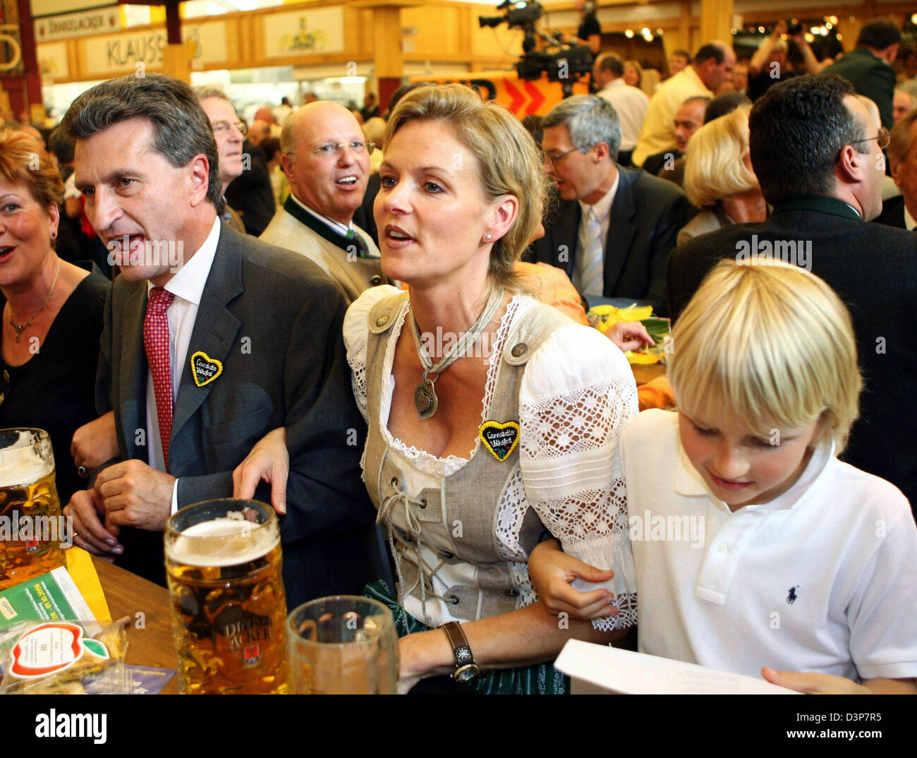 Prime Minister of Baden-Wuerttemberg Guenther Oettinger (L), his wife ...