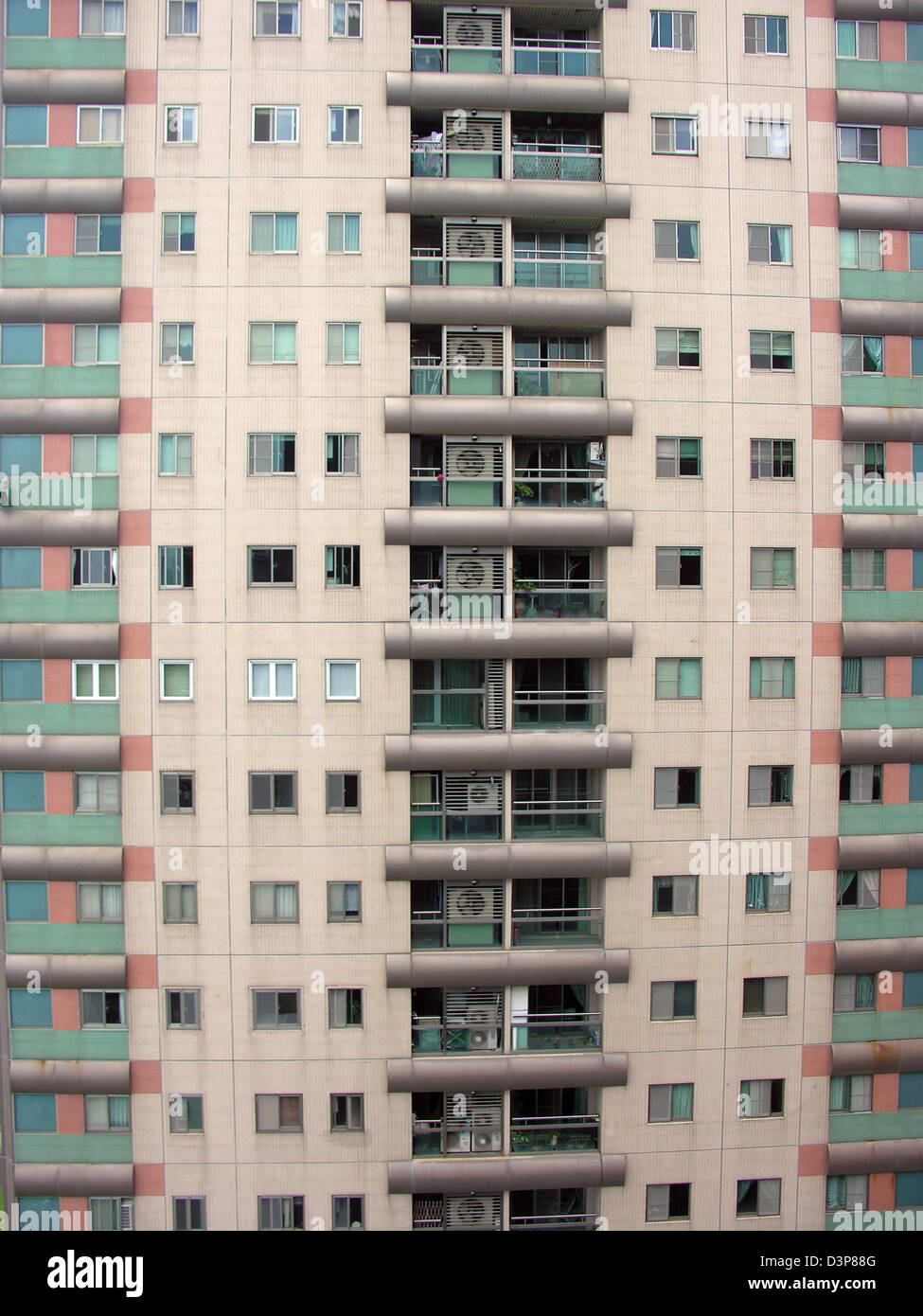 The picture shows the cladding of an appartment building in Taiwan's ...