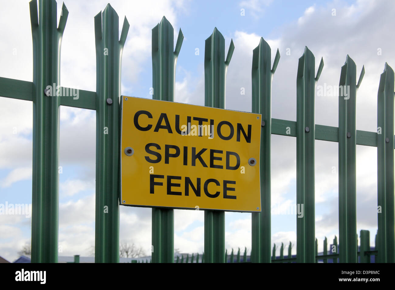 security fence warning sign Stock Photo - Alamy