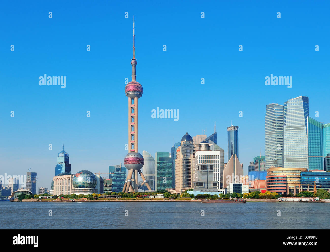 Shanghai urban architecture with blue sky Stock Photo - Alamy