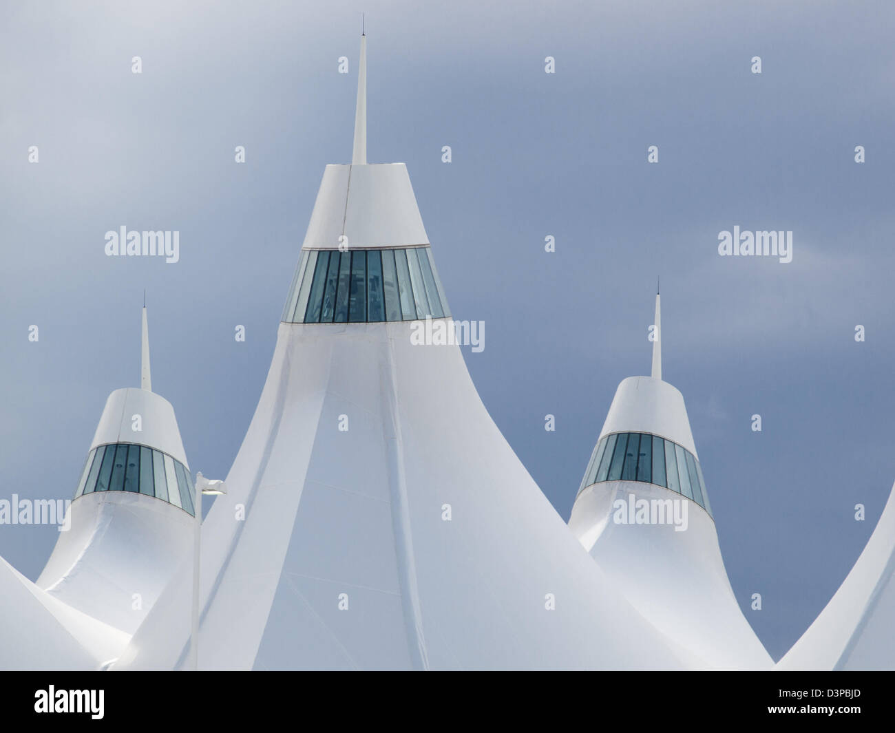 Denver International Airport Well Known For Peaked Roof Design Of Roof Is Reflecting Snow