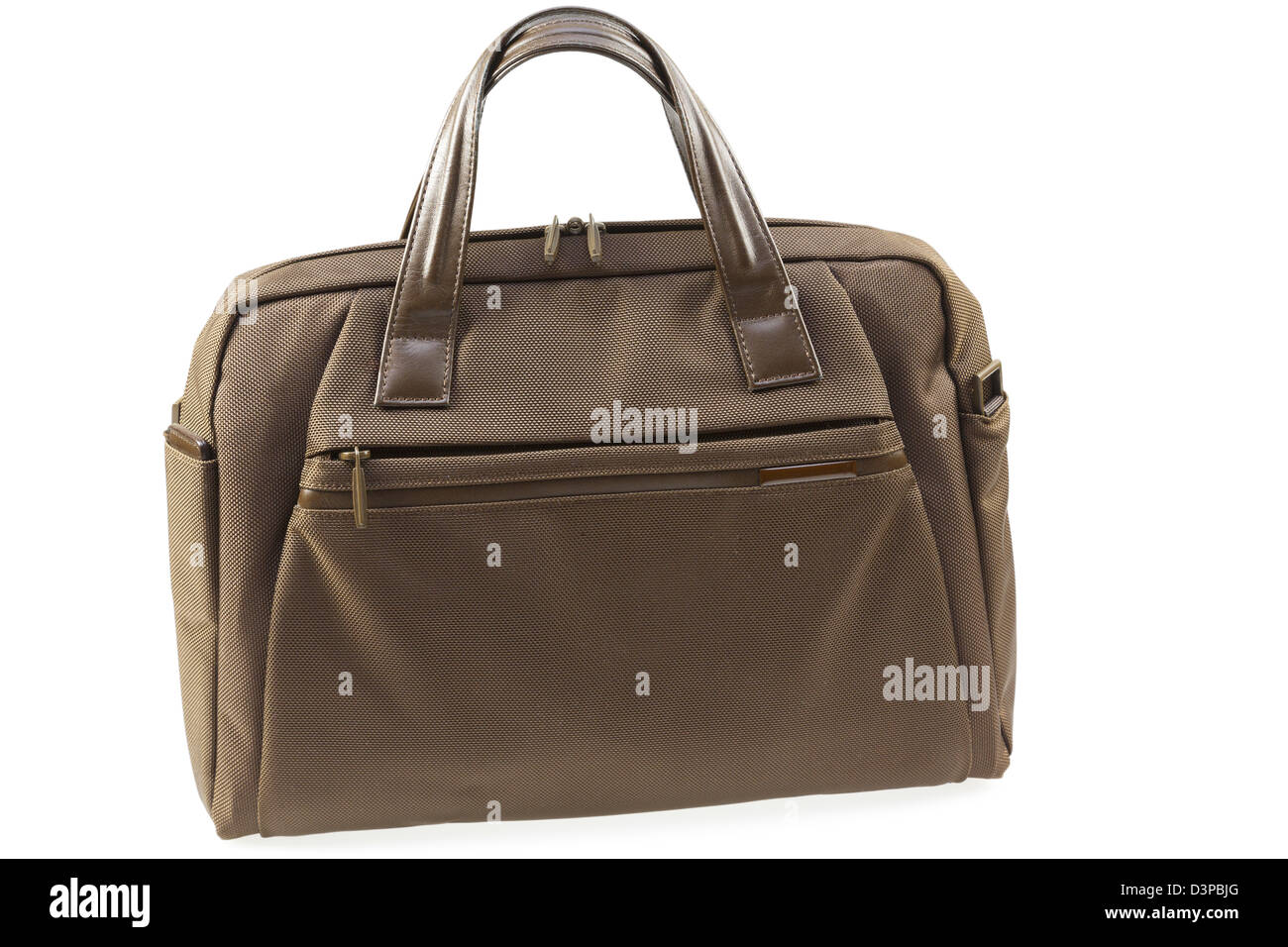 Closed brown briefcase isolated on a white background Stock Photo - Alamy