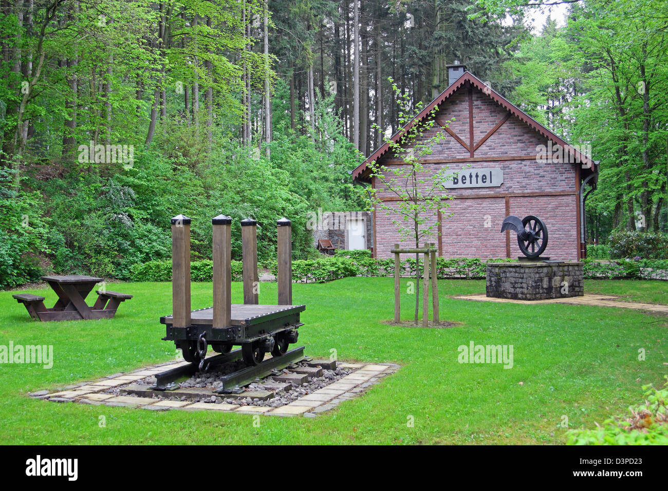 Disused railway station at Bettel, in the Tandel district of Luxembourg ...