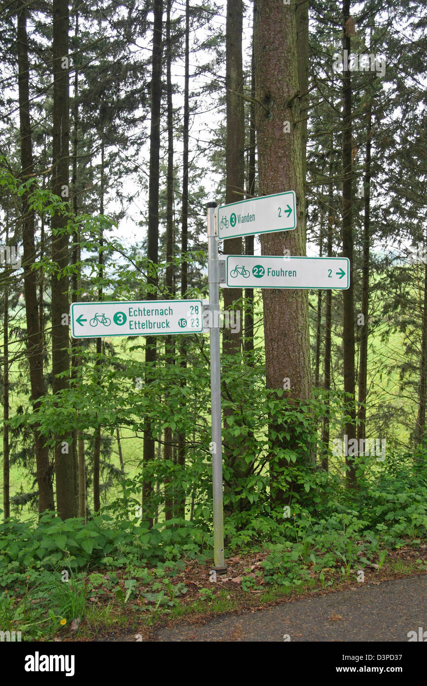 Cycle route near Bettel, in the Tandel district of Luxembourg Stock ...