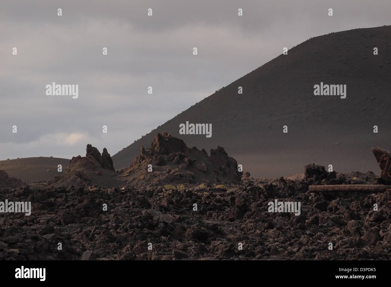 old dried lava flow fields in timanfaya, lanzarote spain canary islands ...