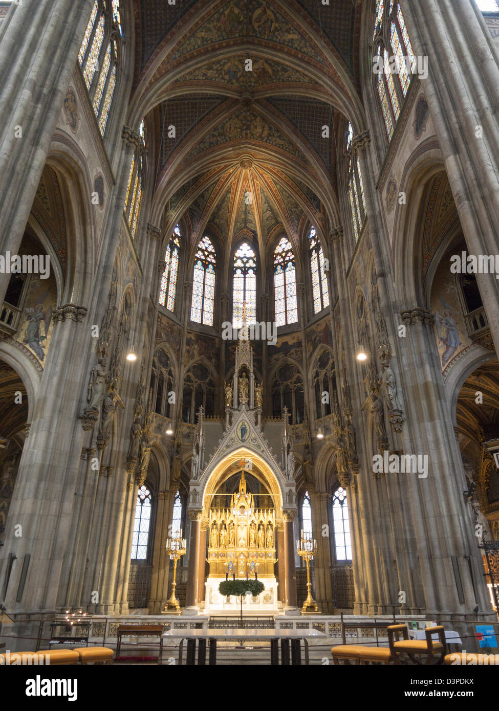 Votive Central Aisle Altar view. Looking toward the altar framed by the ...