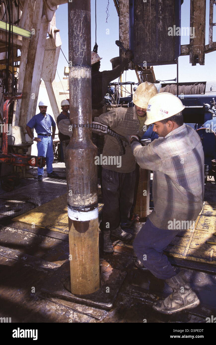 An oil and gas exploration rig in the empty quarter where proven ...