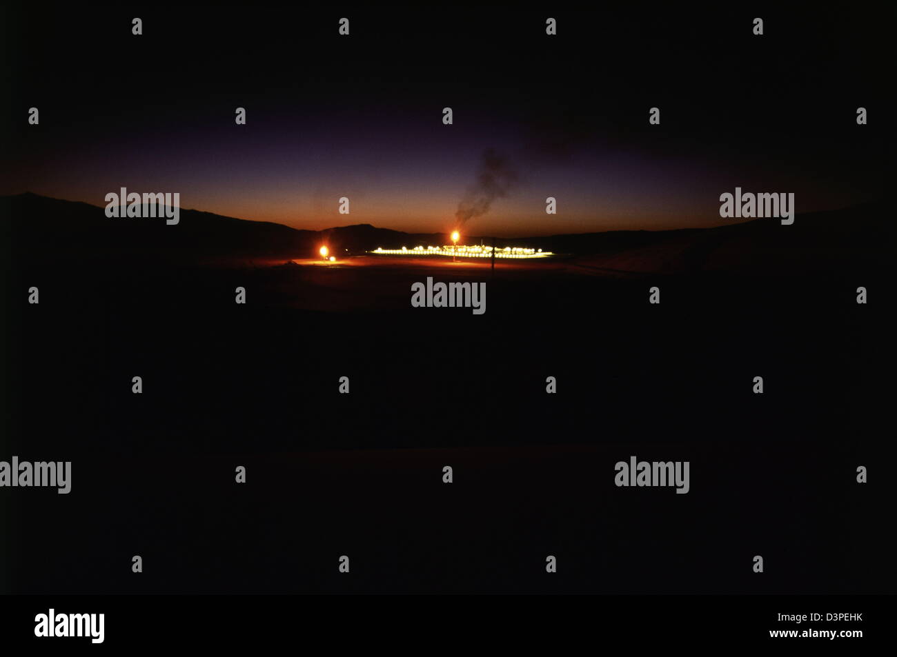 A gas flare at the Shaybah Gas Oil Separation Plant (GOSP), owned and ...